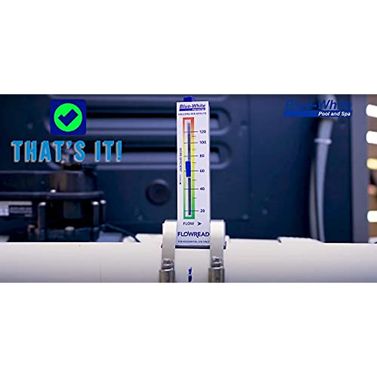 Blue-White Residential Pool Flow Meter for 2.00" Pipe