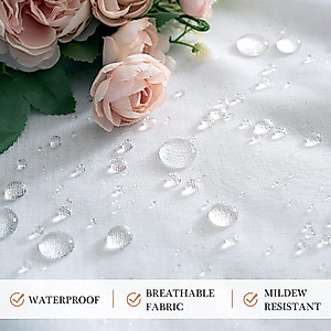 MIULEE 2 Panels Outdoor Sheer Curtain for Pergola, White Waterproof Privacy Semi-Sheer Voile Panel for for Gazebo, Porch, Pergola, Cabana (54 Inch Wide by 96 Inch Long)