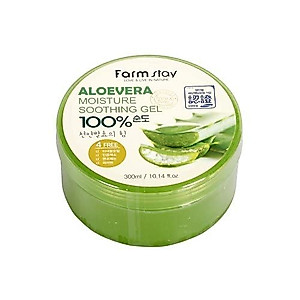 Farm Stay - Aloe Vera Moisture Soothing Gel 300 ml for men and woman - 100% Aloe Vera for dry skin - Facial Treatment - Moisturisers - Day Care - Gels