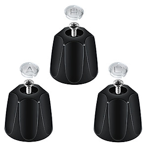Metal 3 Piece Black Shower Knob Replacement, Compatible with Price Pfister Verve and Bathtub/Shower Faucet Handle, Include Hot and Cold/Diverter Shower Knob, Height 2.35 in Width 2.35 in (Matte Black)