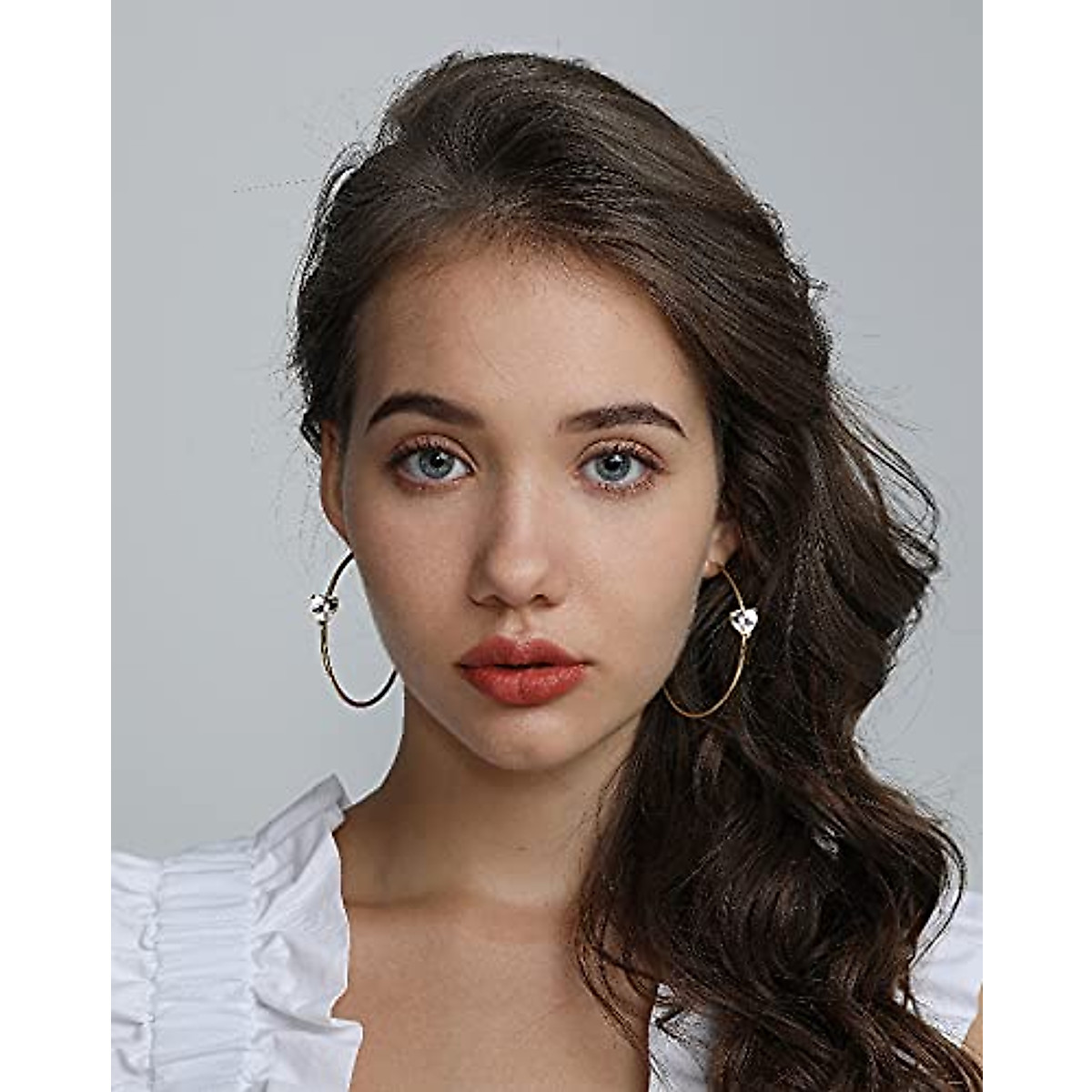 InzheG Gold Hoop Earrings 14K Gold Plated Stainless Steel Hoop Earrings With 925 Silver Needle Elegant Tube Hoop Earrings for Women