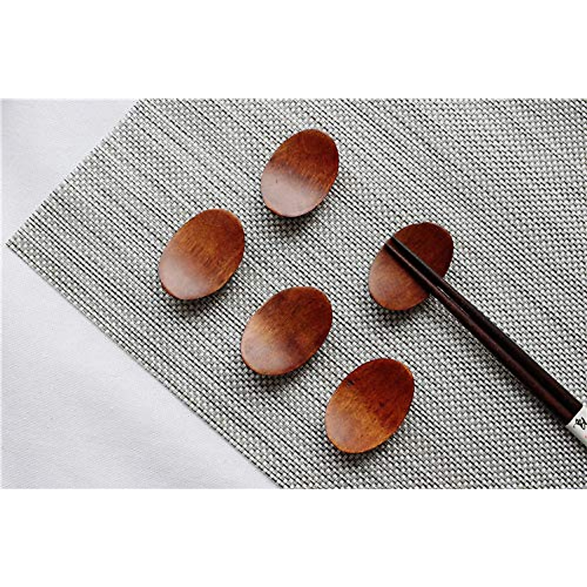 Chopstick Rest Tsehuar 5 PCS Wood Chopsticks Holder Dinner Server Spoon Fork Knife Stand Holder