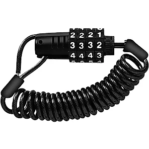 Bicycle Locks Heavy Duty Anti Theft Bike Lock Bike Anti Theft Helmet 4 Digit Password Bicycle Lock for Scooter Motorcycles Cycling Portable Spring Cable Locks