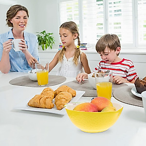 VOSAREA Cereal Container practical small glass bowls ceramic fruit salad bowl storage bowl lemon shape dessert chocolate pasta bowls ice cream pho bowls bowl ceramic bowl (yellow) Plates
