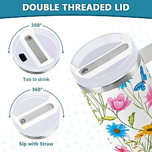 RPLIFE Wildflowers Tumbler, Stainless Steel Bottle, Water Bottle with Straw