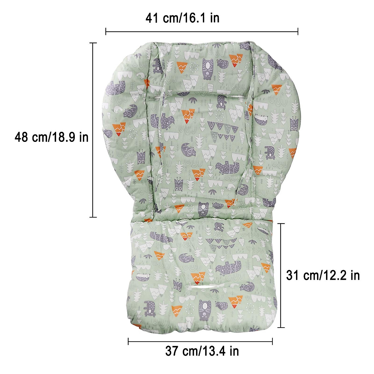 Baby High Chair Cushion, Thick Pad for Wooden High Chair, Baby Dining Chair Liner Mat (Green Forest)