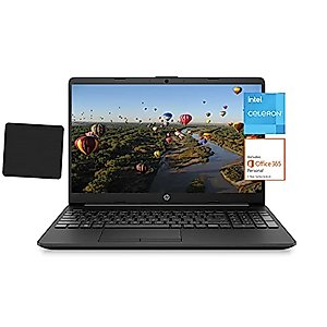 Newest 2021 HP 15.6 FHD IPS Laptop, Celeron N4020, 8GB RAM, 128GB SSD, Black, Type C, HDMI, Online Meeting, Windows 10 Home in S, Plues 1 Years Office 365 (H1001DW)