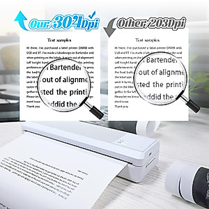vretti Portable Printers Wireless for Travel, Wireless inkless Portable Printer with 304DPI, Portable Thermal Printer, Instant Printing, Inkless Printer for iOS&Android, Support US Letter&A4&B5