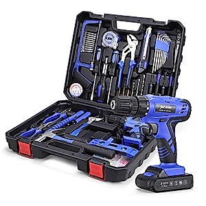 jar-owl Daily Household Tool Set with Drill, 21V Cordless Drill Drive Set with 112pcs Combo Hand Tool Kit for Mens Home Repair