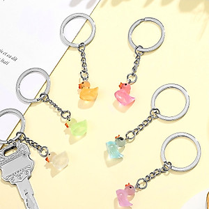 Mini Duck Keychains Glow in the Dark Duck Keychains Duck Party Favors Light up Tiny Duck for Birthday Baby Shower(48 Pcs)