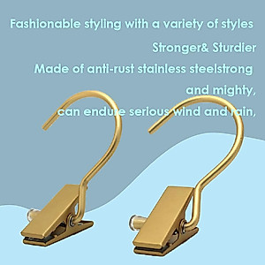 Koobay Boot Hangers Clips Hanging Laundry Hooks Clothes Pins Hanger with Clip, Portable Golden Home Travel Hangers for Socks Towels Shoes Clamps,Heavy Duty Closet Hanger Organizer (10 Pack)