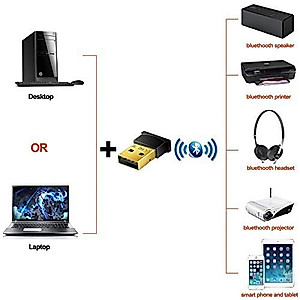 USB Bluetooth Adapter, 4.0 Dongle Ideapro Micro Bluetooth Transmitter, Transfer for Laptop Windows 10 Raspberry Pi, Linux, Stereo Headset, Wireless Keyboard Headphone