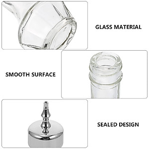 FAVOMOTO Glass Bitters Bottle Professional Japanese Bitters Dasher Dasher Top Decorative Bottle Cocktail Bartending Supplies for Home Kitchen Bar Silver