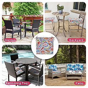 JMGBird Outdoor Patio Cushion Covers Set of 4 Chair Seat Washable Covers Water Resistant Slip Replacement Furniture Cushion Pillow Seat Cover for Couch Garden Sofa Indoor with Zipper 22x20x4