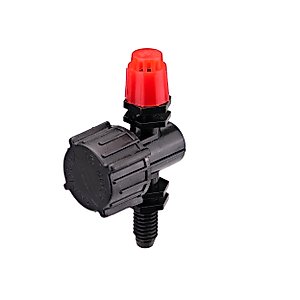 Raindrip R180CT, Adjustable Flow Micro Sprinkler, Full-Circle Pattern, Stream Spray, with 10-32 Threaded Inlet, Drip Irrigation Emitters for Drip Irrigation Gardening Systems, 5-Pack, Black with Red