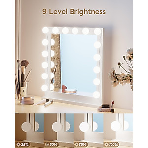 Brightown Hollywood Led Vanity Lights Strip Kit, with 14 Dimmable Light Bulbs for Full Body Length Mirror and Bathroom Wall Mirror, Plug in Mirror Lights with Power Supply, White (No Mirror Included)