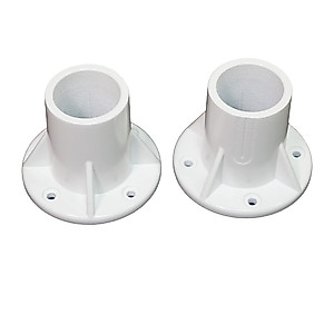 Vinyl Works Heavy Duty Anti Slip Plastic Step Ladder for Above Ground or In Ground Swimming Pools with Ergonomic Aluminum Handrails, White