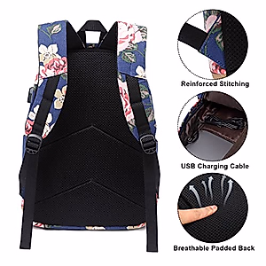 Luxbagsmart Backpack Set for Girls School Backpack Bookbag Schoolbag for Teen Girls Backpack Set 3 in 1 (Blue)