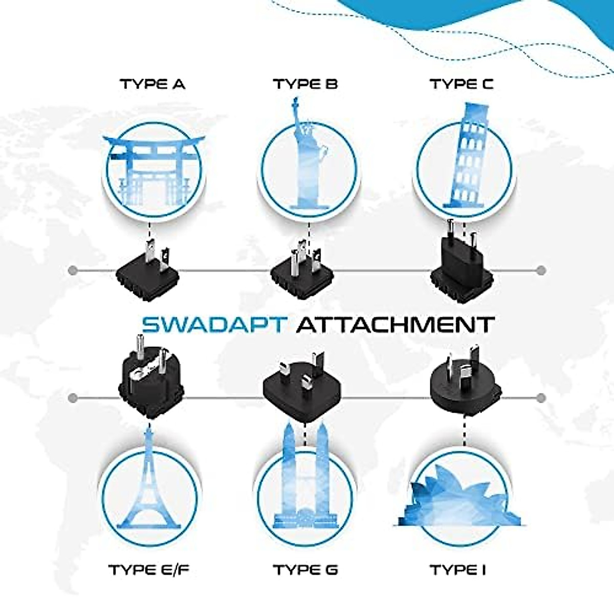 Ceptics World Travel Adapter Kit - QC 3.0 Dual USB + Dual US Outlets, Surge Protection, Perfect For Europe, UK, China, Australia, Japan, Perfect For Laptop, Cell Phones, Cameras - Safe ETL - Black