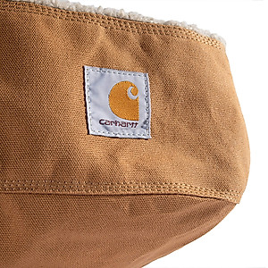 Carhartt Firm Duck Dog Bed, Durable Canvas Pet Bed with Water-Repellent Shell, Carhartt Brown with Sherpa Top, Large