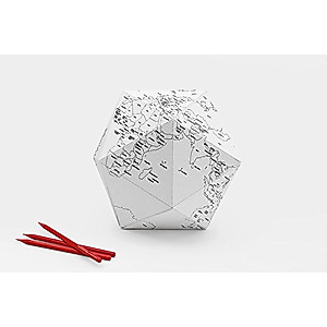 Here by Me~Personal Foldable Globe~SMALL~3 Dimensional Sophisticated Quality Graphic Paper Globe~Mark you Personal Travel Journey!