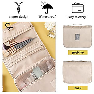 Pengxiaomei Toiletry Bag, Waterproof Hanging Cosmetic Bag Portable Travel Makeup Pouch Bathroom Bag Stocking Stuffers for Women Girls Christmas Gifts(Pink)