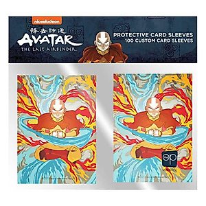 Avatar The Last Airbender Premium Card Sleeves | 100 Card Protector Sleeves | 64mm x 89mm Oversized Sleeves Fit Standard Size Playing Cards & Collector Cards | Cardsleeve Back Artwork Featuring Aang