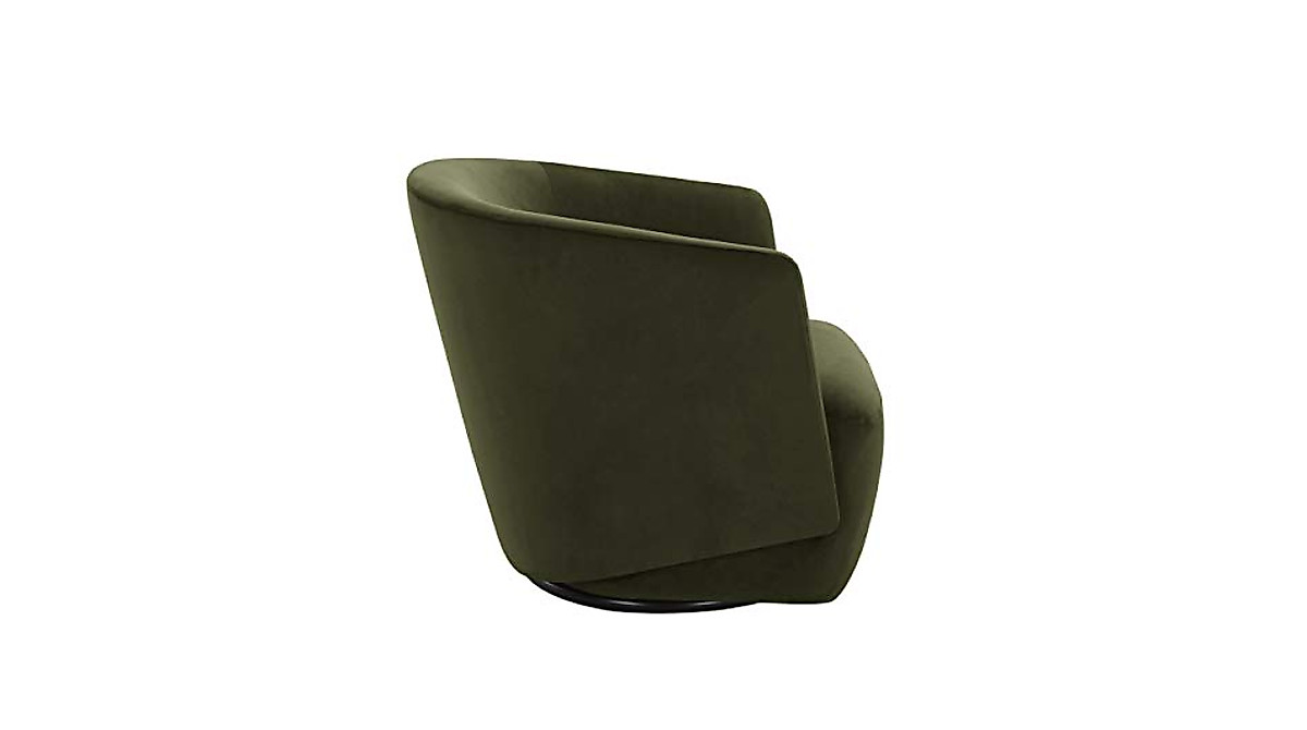 Rivet Coen Velvet Accent Swivel Chair in Forest Green | Modern Style