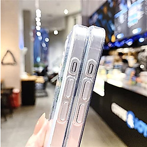 LUSAMYE iPhone 14 Pro Max Case - Cute Butterfly Design, Clear Glitter Electroplated Cover with Screen Protector for Girls & Women