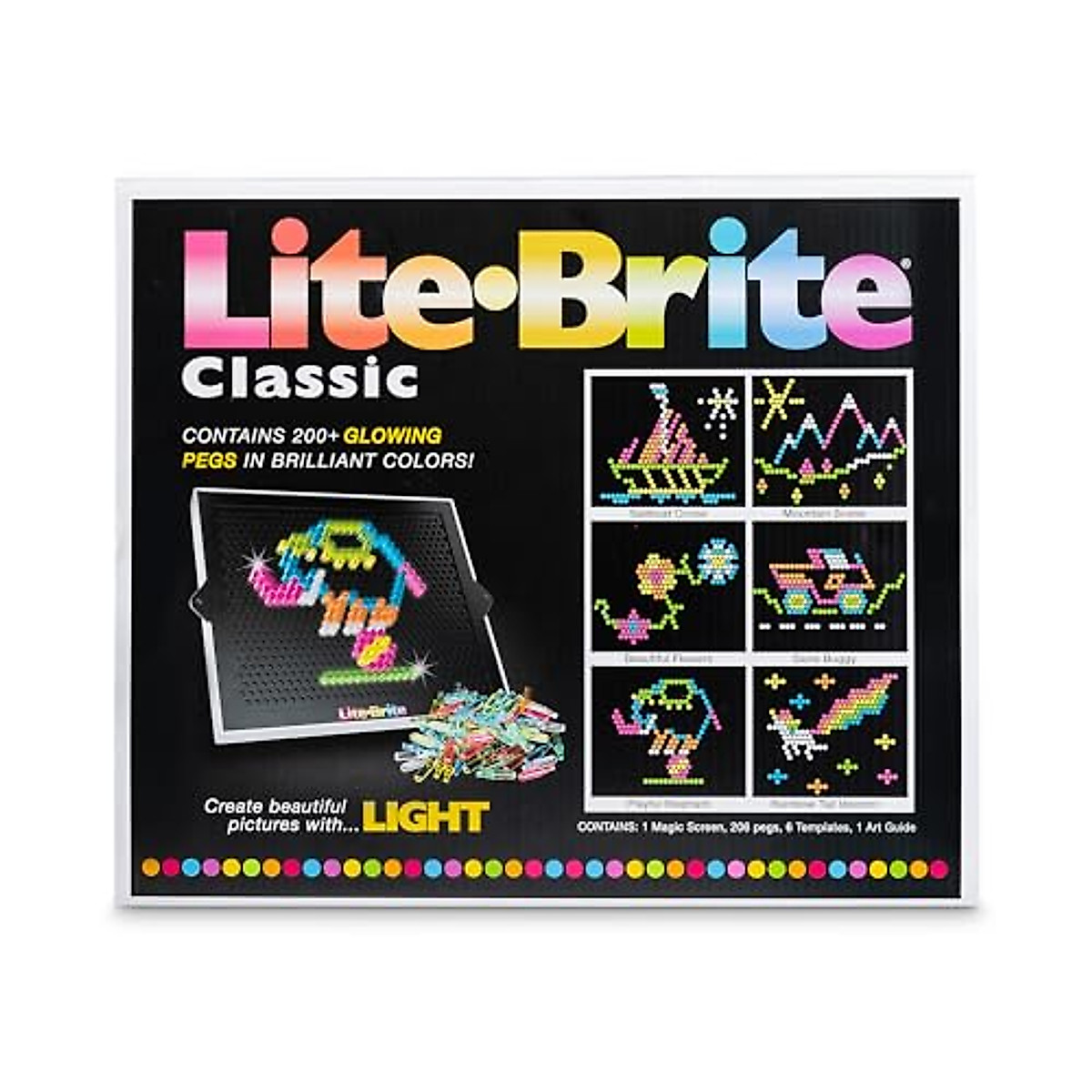 Lite Brite Classic, Favorite Retro Toy - Create Art with Light, STEM, Educational Learning, Holiday, Birthday, Gift, Boys, Kid, Toddler, Girls Age 4+