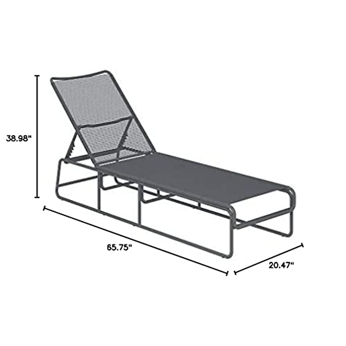 CosmoLiving by Cosmopolitan Nyla Chaise Lounger, Charcoal