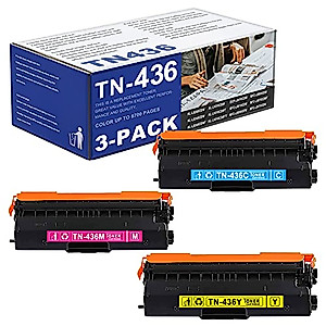 INDI 3 Pack(C/M/Y) TN436C TN436M TN436Y TN436 TN-436 Extra High Yield Toner Cartridge Replacement for Brother MFC-L8610CDW L8690CDW L8900CDW L9570CDWT L9570CDW DCP-L8410CDW HL-L8260CDW Printer Toner.