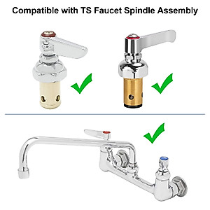 TNROTED Replacement 002714-40 Hot Side Lever Handle Brass Spindle Assembly Replacement Faucet Cartridge, Handle Stem Assembly Fits for All T&S Faucets, Red