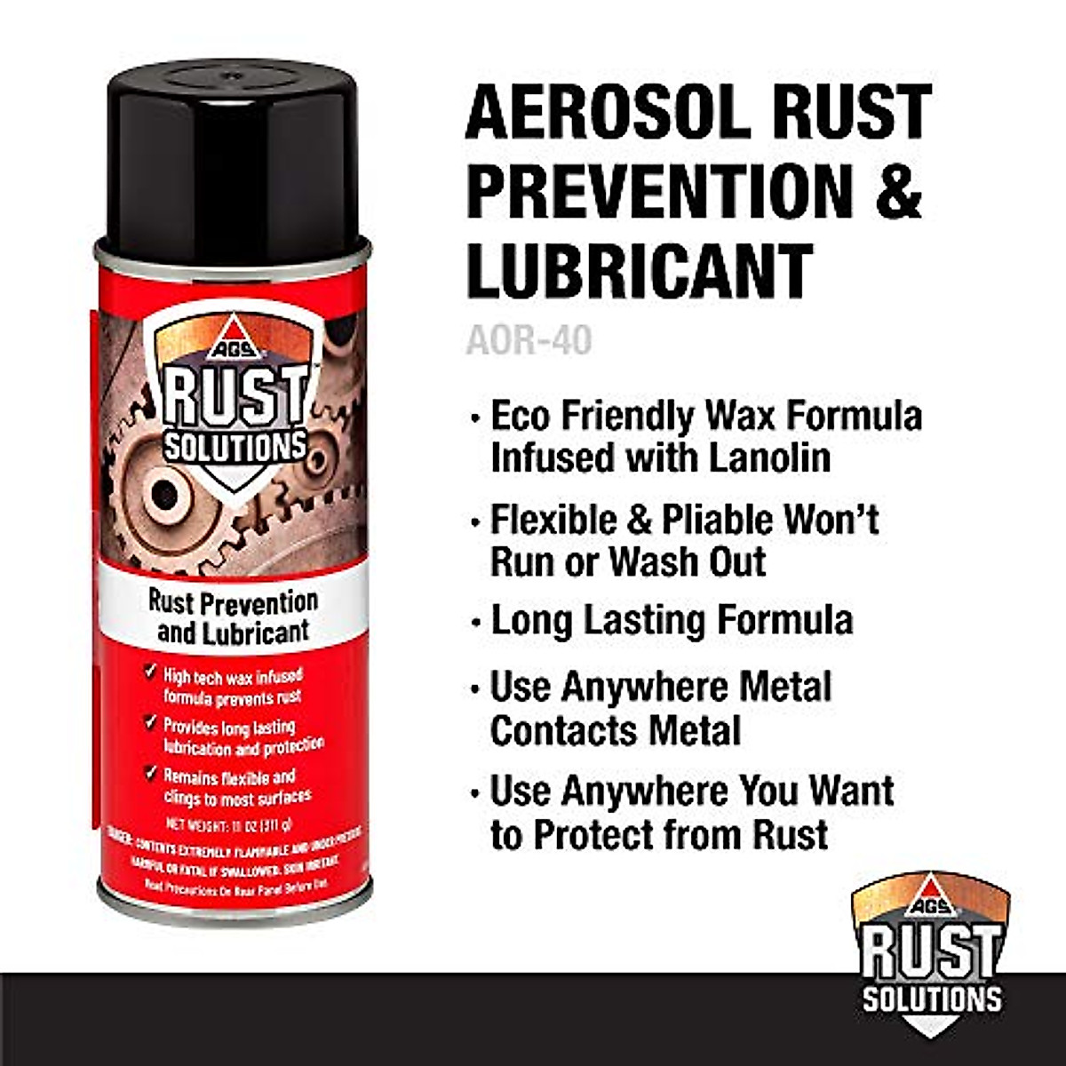 AGS Rust Solutions Rust Prevention and Lubricant Aerosol, 11 Ounces