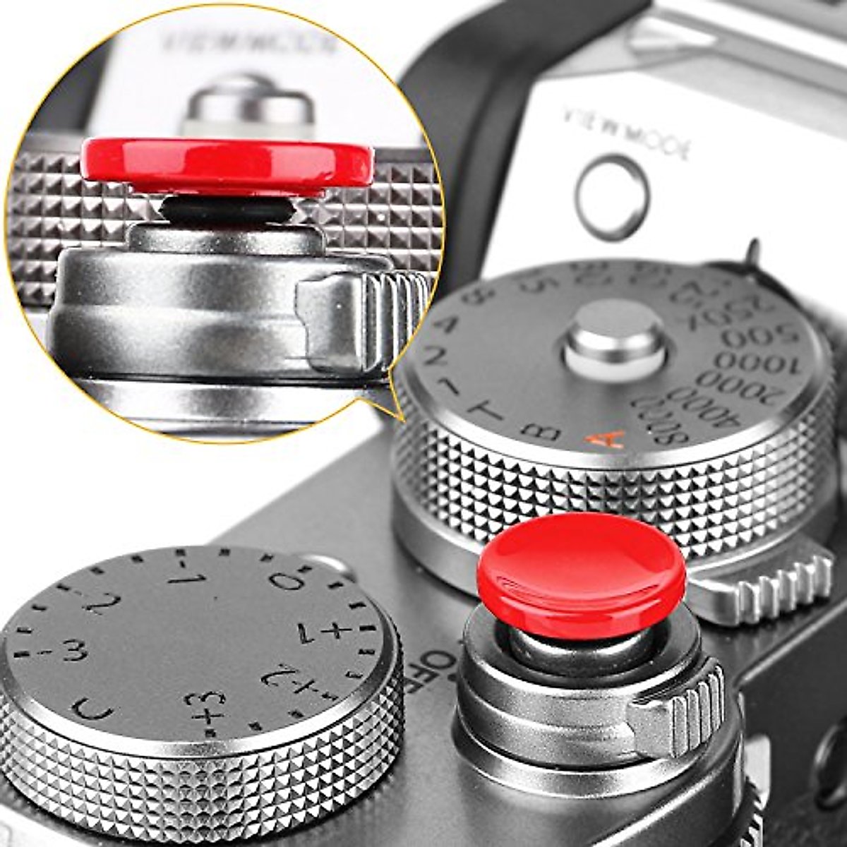 ChromLives Camera Button Shutter Release Button Brass Compatible with Fuji Fujifilm11mm Concave 10mm Convex Surface (Combo 2Pack)