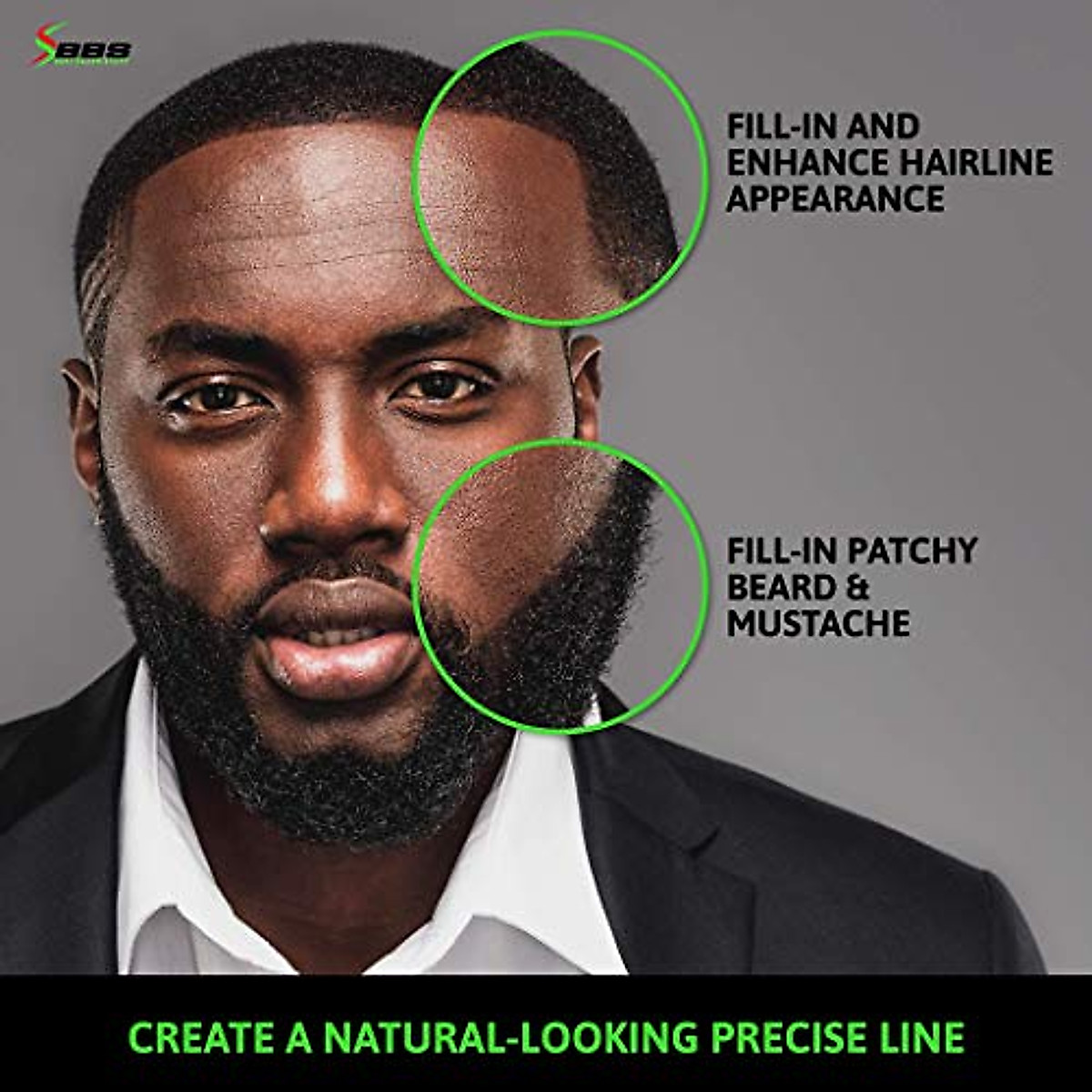 BEST Beard & Hair Filler Pen/Pencil & Brush - Instantly Fill Patches & Thin Areas for a Perfect Beard & Hairline - More Effective Than Hair Fiber - Waterproof - Vegan w/Vitamin E for Healthy Growth