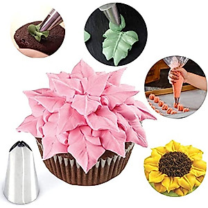 Russian Piping Tips 56 Pcs Cake Decorating Kit, 12 Flower Piping Tips, Leaf Icing Frosting Tips Nozzles Pastry Bags Baking Supplies Kit for Cupcake Cookies Birthday Party Baking Gifts