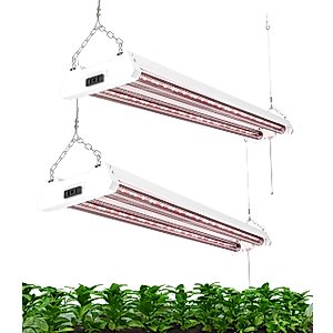Sunco 4FT LED Grow Light for Indoor Plants 40W, Full Spectrum, Hanging Suspended Fixture, Linkable, Plug in, Greenhouse Year Round for Indoor Plants Seedlings Vegetables Flowers 2 Pack