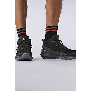 Salomon Men's OUTPULSE Mid Gore-Tex Hiking Boots for Men, Black/Ebony/Vanilla Ice, 11