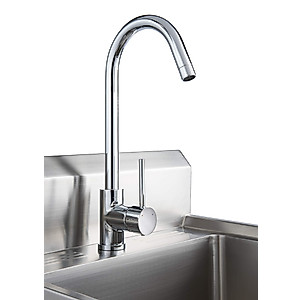TRINITY CGL-02-009-0010 Basics Stainless Steel Freestanding Single Bowl Utility Sink for Garage, Laundry Room, and Restaurants, Includes Faucet, NSF Certified, 49.2 21.5 24-Inch, Chrome