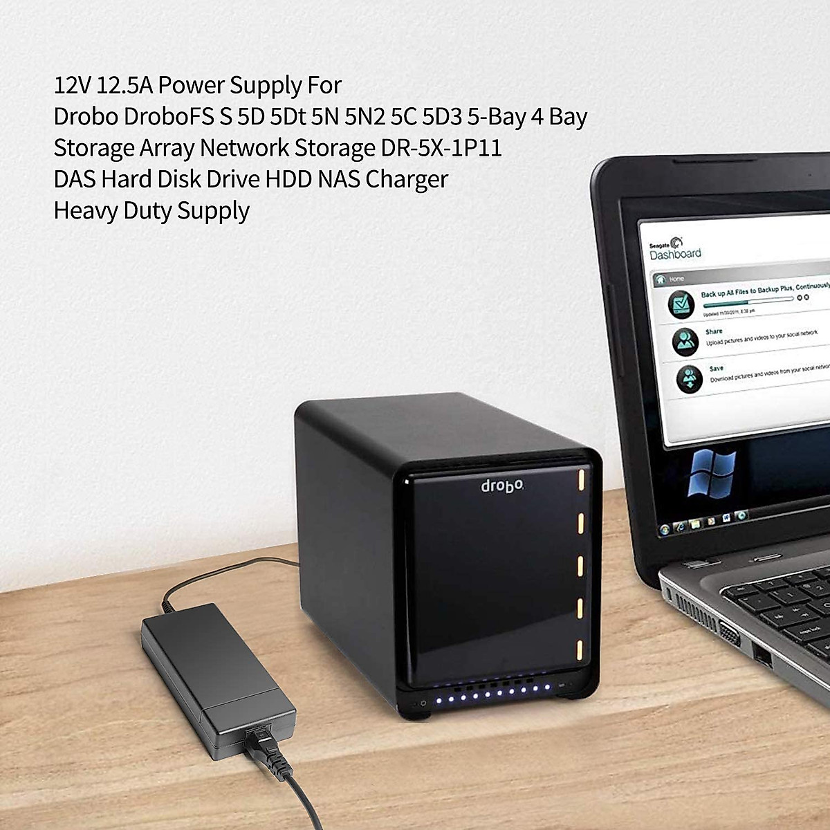 for Drobo Power Supply, TAIFU AC Adapter Charger for 12V 150W Drobo DroboFS S 5D 5Dt 5N 5N2 5C 5D3 5-Bay 4 Bay Storage Array Network Storage DR-5X-1P11 DAS Hard Disk Drive HDD NAS Charger Heavy Duty