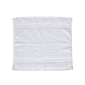 GOLD TEXTILES Premium White Washcloths Set - 12 Pack | 13x13 inches - Ultra Soft, Highly Absorbent Face Towels- Cotton Wash Cloths for Your Body