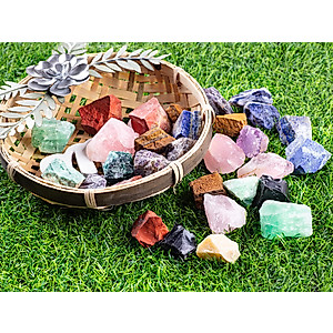UU UNIHOM 3 lbs Bulk Rough Madagascar Stones Mix - Large 1" Natural Raw Stones Crystal for Tumbling, Cabbing, Fountain Rocks, Decoration,Polishing, Wire Wrapping, Wicca & Reiki Crystal Healing