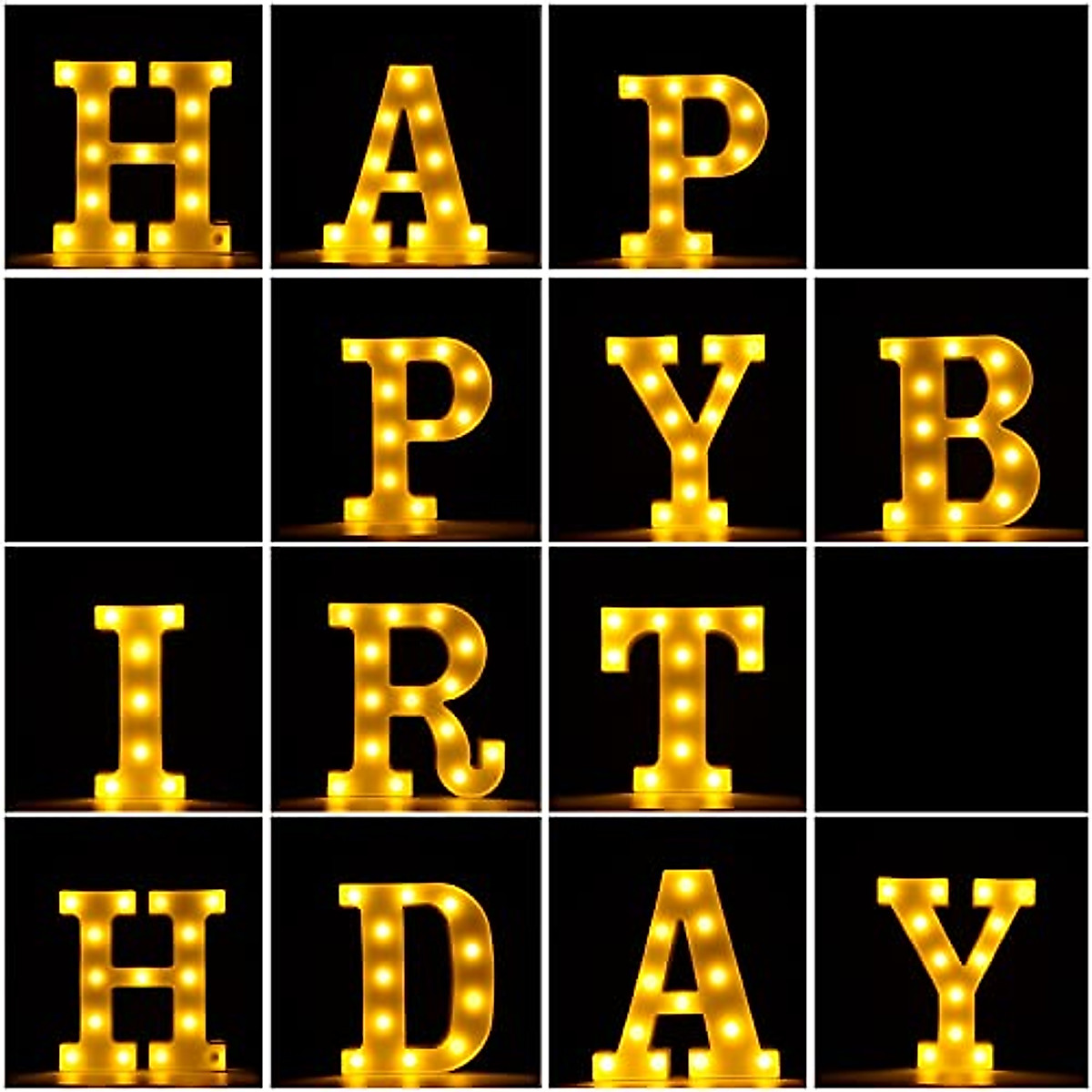Brightdeco 155 Bulbs Light Up Happy Birthday Sign LED Marquee Letter Sign Anniversary Party Night Lamp Banquet Props