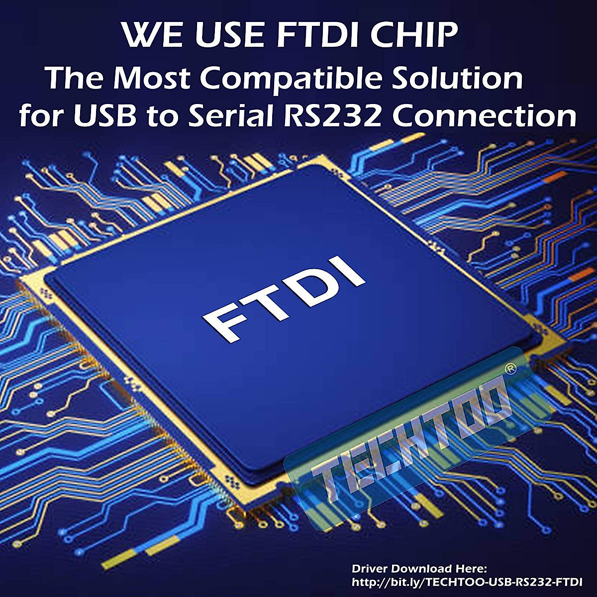 TECHTOO 4 Port Professional FTDI CHIP USB to Serial RS232 DB9 Adapter Converter Serial Cable 9-Pin Male to Male with Thumbscrews (W/Thumbscrews, 4 RS232 Port)