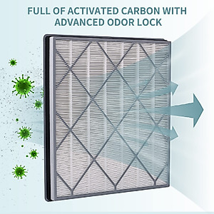 HE401 Filter Replacement for Shark Air Purifier 4-Fan Models, H13 True HEPA Filter Replacement Compatible With Shark HE401 HE402 HE405 HE400, HE4FKPET HE4FKPRO HE4FKBAS 100356-chn-1 Filter, 2 Pack