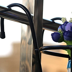 Mrisata Hanging Flower Pot Holder 8.6 Inch Mounted Balcony Hanging Railing Planters Round Iron Racks Plant Baskets Flower Pot Holders Fence Metal Potted Stand for Indoor and Outdoor