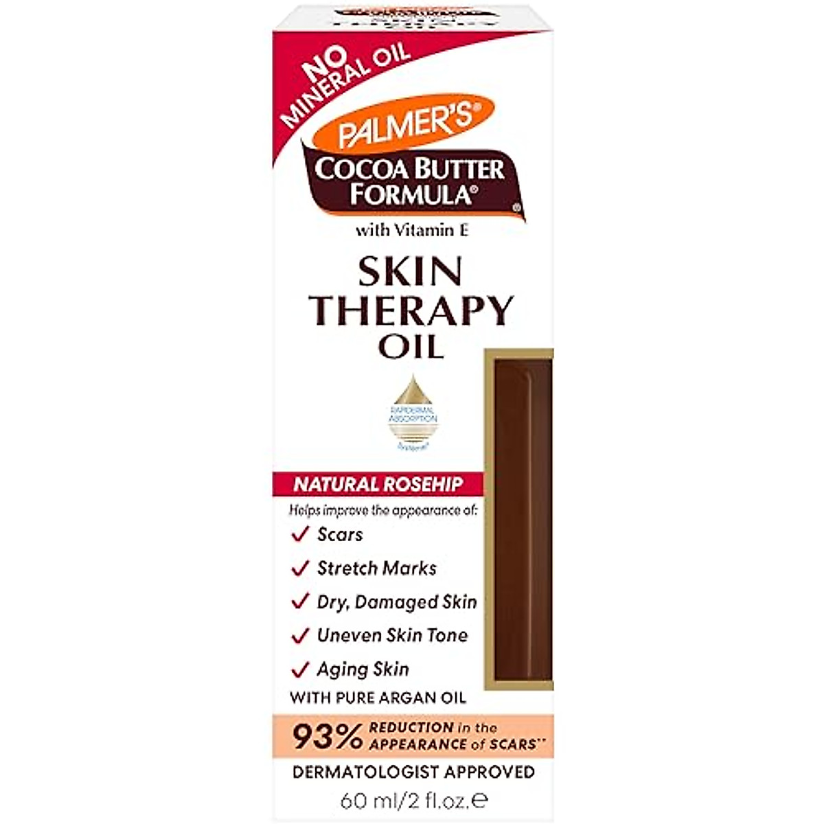Palmer's Cocoa Butter Formula Skin Therapy Moisturizing Body Oil with Vitamin E, Rosehip Fragrance, 2 Ounces