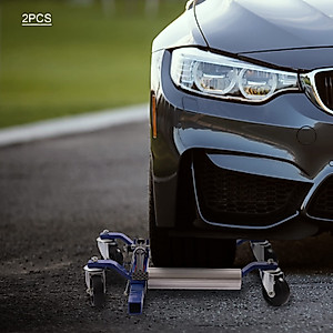 ZAWAYINE Car Wheel Dolly, Heavy Duty Self Loading Dolly with Ratcheting Foot Pedal, 1300lbs Capacity, 2 Pack