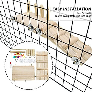 Parrot Stands with Climbing Ladder, Wooden Play Gyms and Bird Wood Swing ,Bird Perches Cage Toys Mini Parrot for Lovebird Budgie and Other Small Birds 